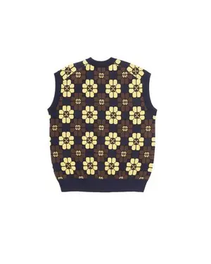 VOWELS Jacquard Knit Sweater Vest