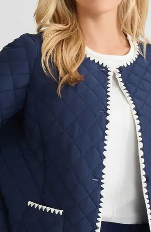Jones New York Quilted Crop Jacket