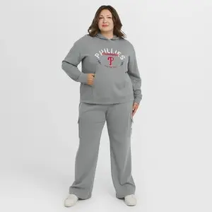 WEAR BY ERIN ANDREWS Philadelphia Phillies Waffle-knit Long-sleeve Hoodie & Lounge Pant Set - Gray