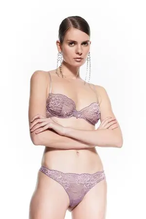 MERS SILK Lilly Lace Bra - Pink
