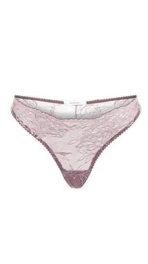 MERS SILK Lilly Lace Thong - Pink