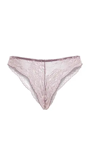 MERS SILK Lilly Lace Thong - Pink