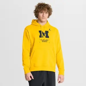 JORDAN BRAND Michigan Wolverines Basketball Two-hit Club Fleece Pullover Hoodie - Maize