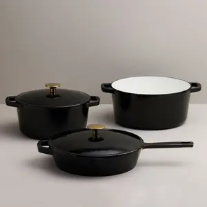 KANA 5-piece Cast Iron Cookware Set - Black Gloss