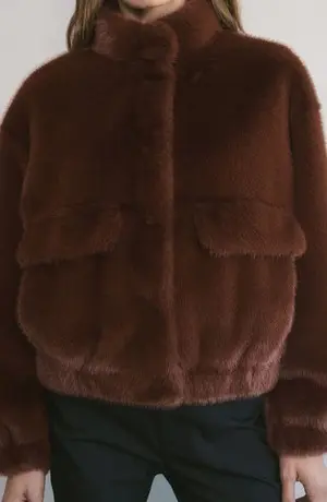 Mango Faux Fur Cropped Jacket