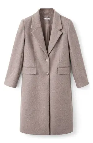 Mango Notch Collar Coat With Removable Bib Insert