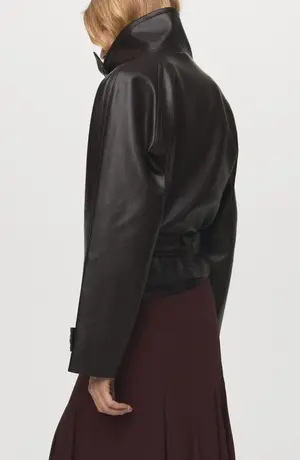 Mango Faux Leather Maxi Jacket