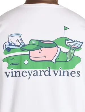 Vineyard Vines Big & Tall Golfer Whale Graphic Pocket T-shirt - White Cap