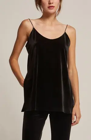 CRESCENT Velvet Cami Top - Black