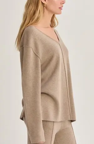 CRESCENT V-neck Lounge Sweater Knit Top