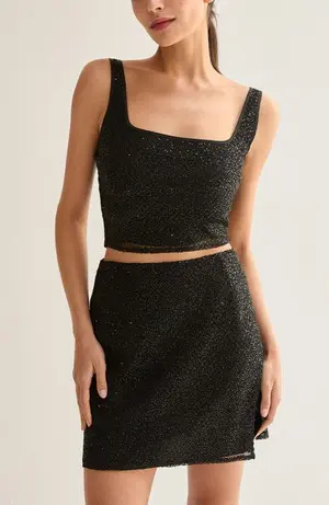 CRESCENT Beaded Crop Top