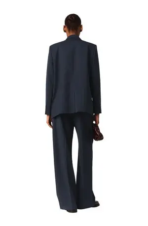 Maje Striped Suit Jacket - Navy