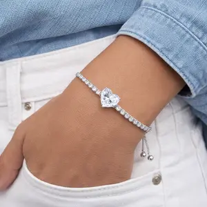 DONATELLO GIAN Crystal Heart Adjustable Bracelet