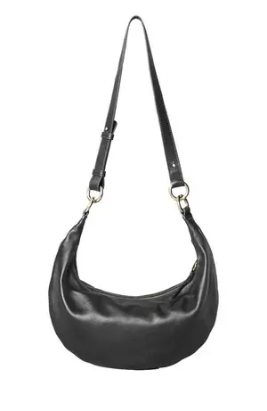 HYER GOODS Small Leather Convertible Ring Bag - Black/silver