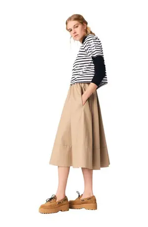 Maje Striped Rhinestone Flower T-shirt