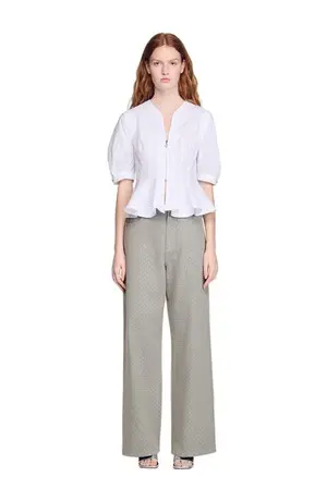 Sandro Zipped Peplum Shirt