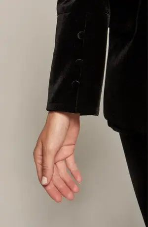 CRESCENT Single-breasted Velvet Blazer