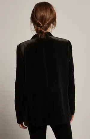 CRESCENT Single-breasted Velvet Blazer