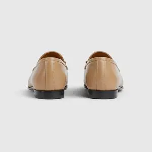 Gucci Leather Jordaan Loafer With Horsebit - Beige
