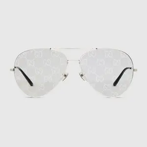Gucci Pilot Frame Sunglasses - Silver