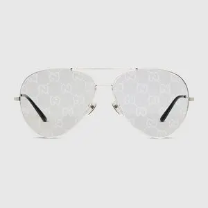 Gucci Pilot Frame Sunglasses - Silver