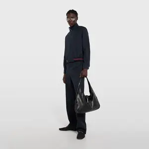 Gucci Cotton Twill Zip Jacket With Web - Blue