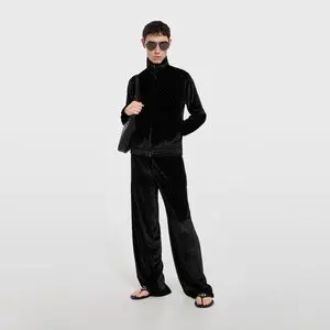 Gucci Gg Stretch Velvet Devoré Zipped Jacket - Black