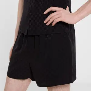 Gucci Gg Silk Jacquard Shorts - Black