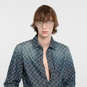 Gucci Gg Cotton Denim Jacquard Shirt