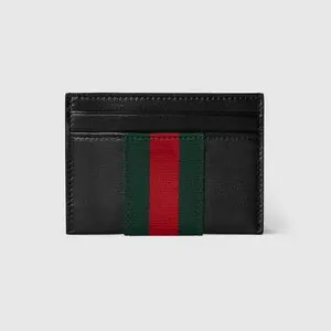 Gucci Web Trademark Card Case Leather