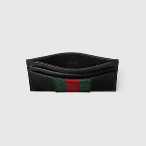 Gucci Web Trademark Card Case Leather
