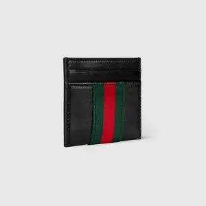 Gucci Web Trademark Card Case Leather