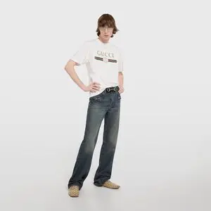 Gucci Silk Blend Jersey T-shirt With Print - White