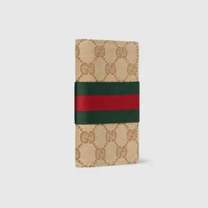 Gucci Gg Card Case With Web Gg Canvas