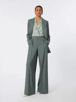 Max Mara Wide-fit Wool And Silk Trousers