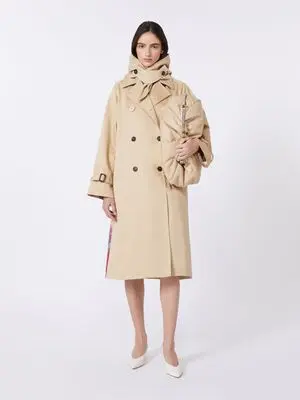 Max Mara Water-repellent Printed Gabardine Trench Coat - Plum