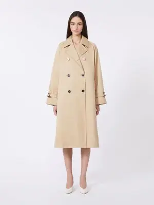 Max Mara Water-repellent Printed Gabardine Trench Coat - Plum