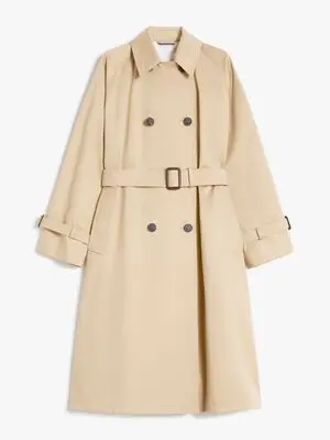 Max Mara Water-repellent Printed Gabardine Trench Coat - Plum