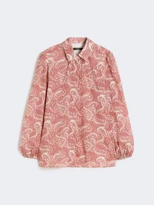 Max Mara Printed Cotton Voile Shirt - Cherry