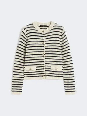 Max Mara Cropped Cotton-blend Cardigan - Navy