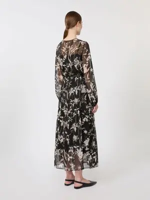 Max Mara Printed Chiffon Maxi Dress