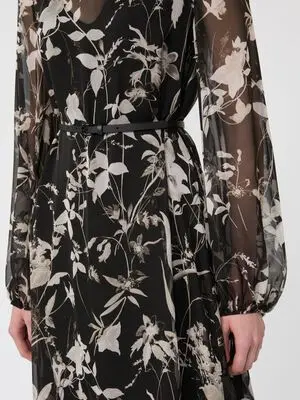 Max Mara Printed Chiffon Maxi Dress