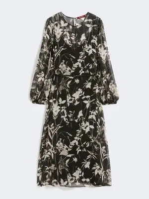 Max Mara Printed Chiffon Maxi Dress
