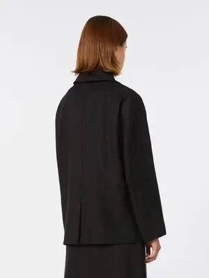 Max Mara Cotton And Linen Basketweave Pea Coat