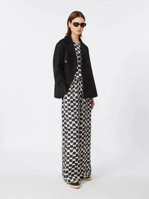Max Mara Cotton And Linen Basketweave Pea Coat