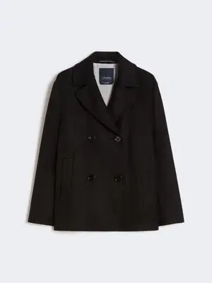 Max Mara Cotton And Linen Basketweave Pea Coat
