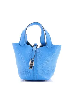 Hermès Pm Picotin Lock Bag Clemence - Blue