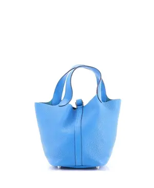 Hermès Pm Picotin Lock Bag Clemence - Blue