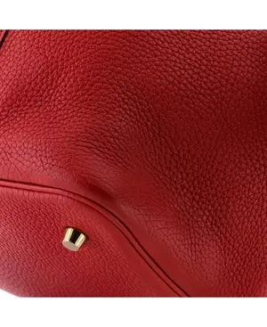 Hermès Mm Picotin Lock Bag Clemence - Red