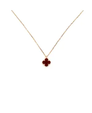 VAN CLEEF & ARPELS Sweet Alhambra Pendant Necklace With Carnelian - Pink
